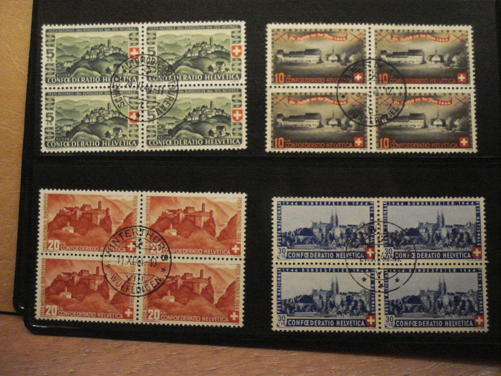 Pro Patria Satz 4erblock 1944 sauber mittig gestempelt (Gebraucht) in Niederwil AG für CHF 7.8 ...