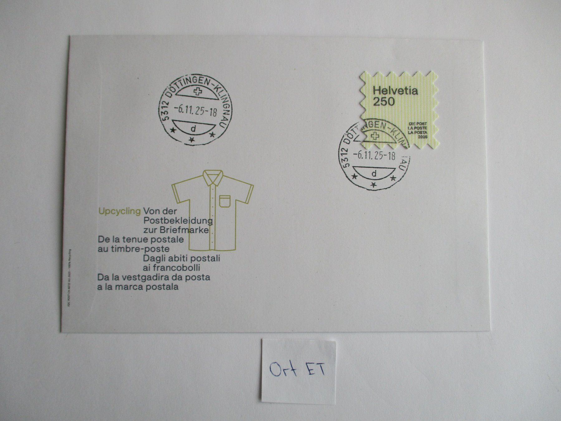 FDC Post Hemd Ort ET 5312 Döttingen (Gebraucht) in Langnau b. Reiden ...