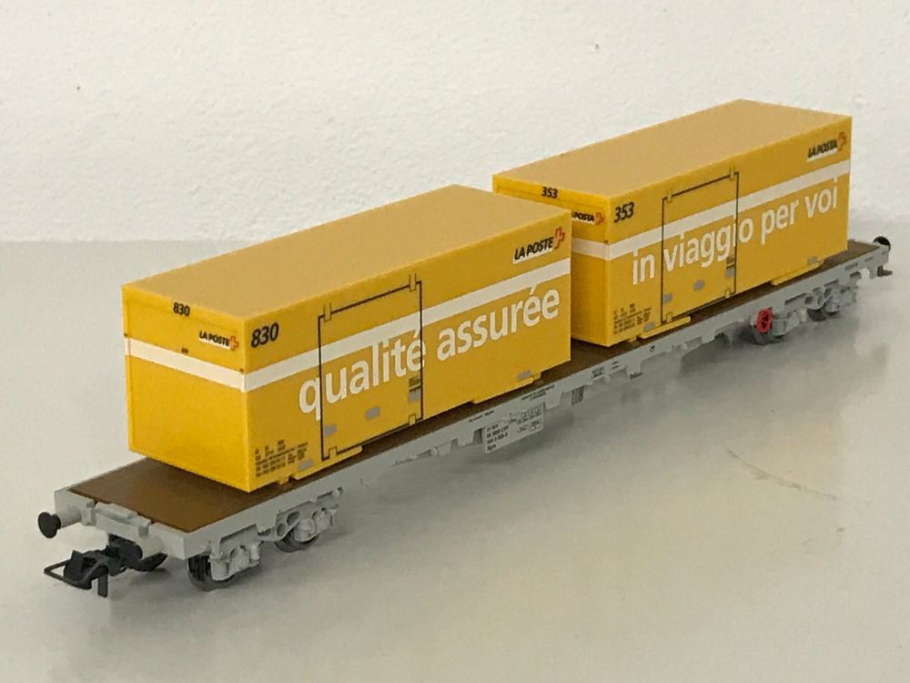 HAG SBB Flachwagen Sgss mit 2 Postcontainern | Kaufen auf Ricardo