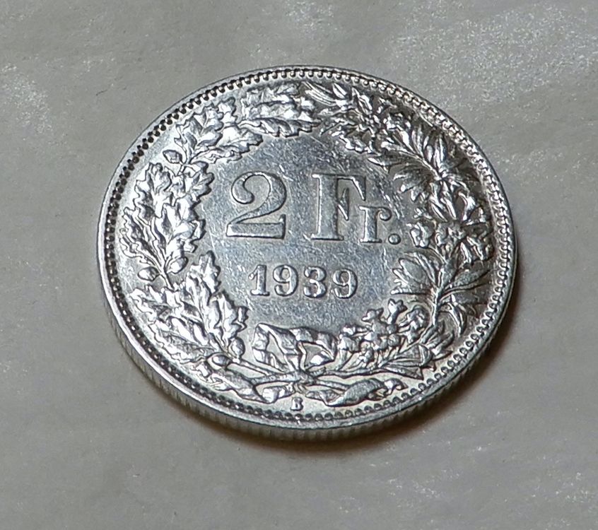 Silber Münze, 1939 , 2 Franken | Kaufen auf Ricardo