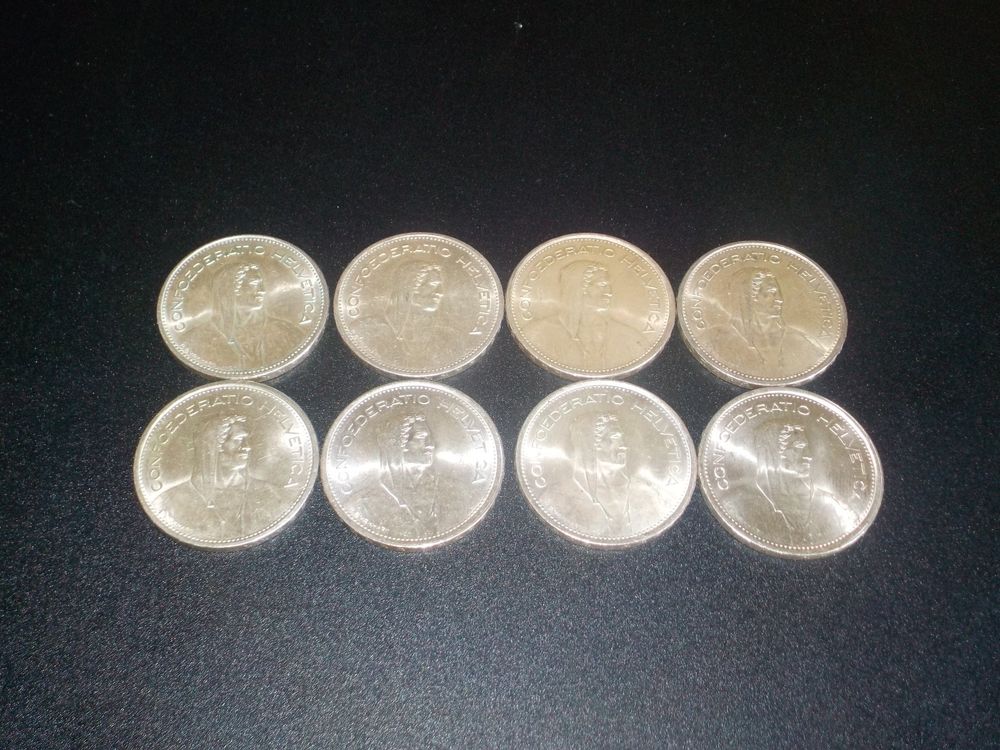 8 x 5 Franken Silber 1965 bis 1969 (Gebraucht) in Reinach AG für CHF 79 – mit Lieferung auf ...