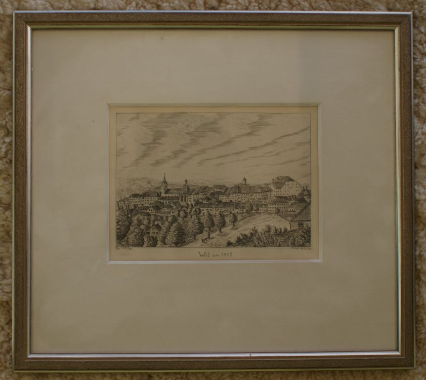 Kuster Werner, Wil SG um 1903, Kupferstich, Stadtansicht (Gebraucht) in ...