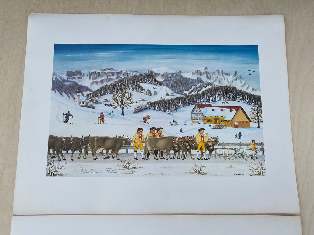 2 schöne Appenzeller Bilder von Willi Forrer, Alpaufzug (Gebraucht) in ...