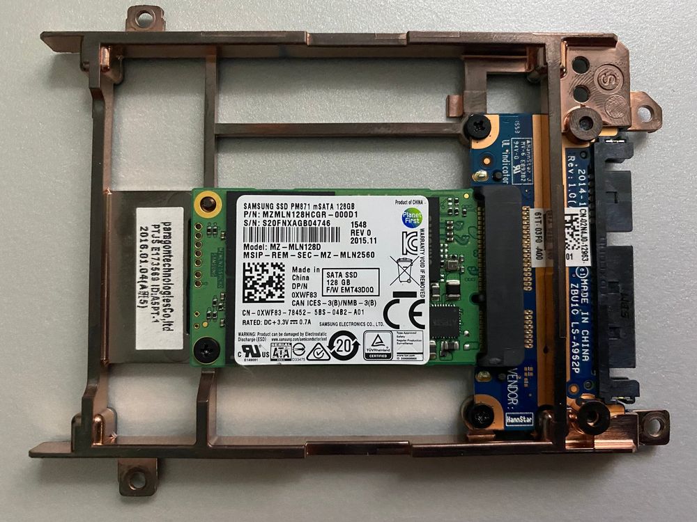 Samsung 128GB mSATA SSD PM871 inkl. Dell Caddy (29) (Gebraucht) in ...