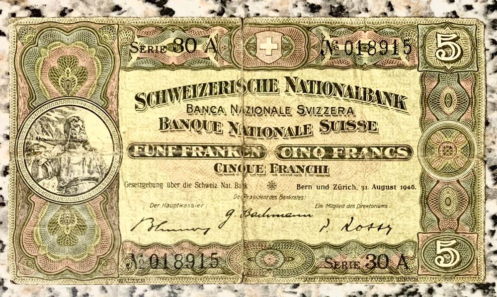 5 Franken Schweiz 1946!!! (Gebraucht) in Oberentfelden für CHF 3 – mit Lieferung auf Ricardo kaufen