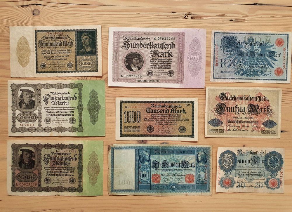9 Stk. Banknoten Deutschland 1908-1923 | Kaufen auf Ricardo