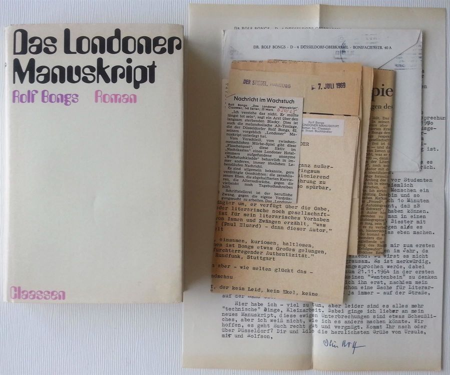 Rolf Bongs - Das Londoner Manuskript & Zubehör, 1969 (Gebraucht) in ...
