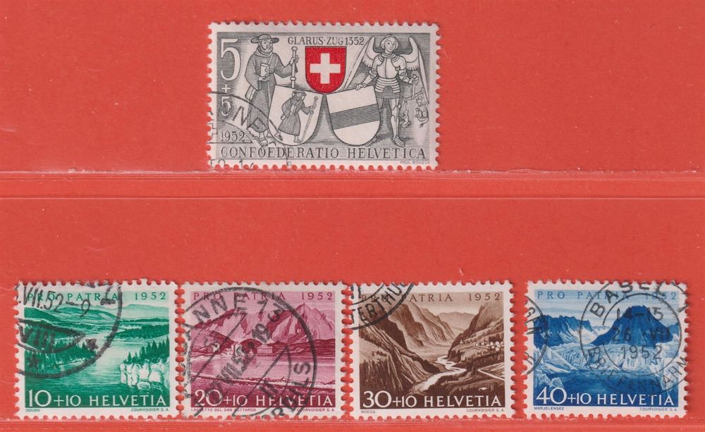 1952 Pro Patria B56 - B60, Kat. 42 (Antik) in Sarmenstorf für CHF 3.5 – mit Lieferung auf ...