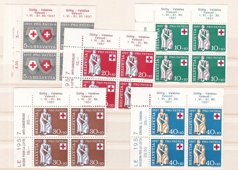 30 Stk. Postfrische Pro Patria Viererblocks ab 1957 (Gebraucht) in Münchwilen AG für CHF 20 ...