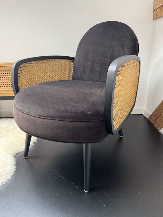 Sessel aus Samt schwarz mit Wiener Geflecht (Gebraucht) in Oftringen ...