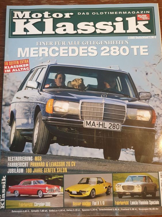 Motor Klassik 2/05 280 TE Chrysler 300 Fiat X 1/9 Flamina xx | Kaufen ...