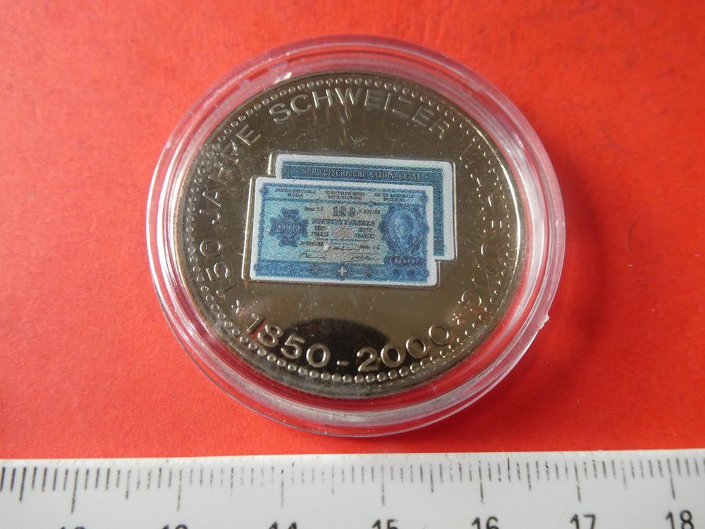 versilberte Medaille PP, 150 Jahre Schweizer Franken 100 Fra (Neu (gemäss Beschreibung)) in ...