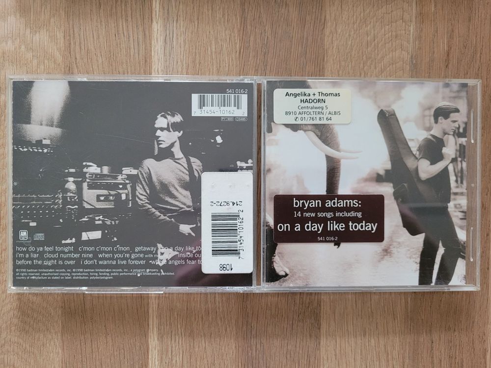 CD Brian Adams - On A Day Like Today, 1998 (Gebraucht) in Nebikon für ...