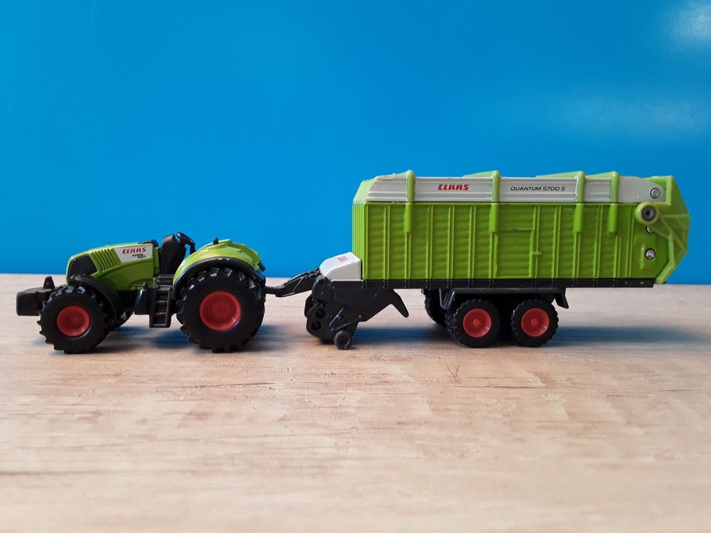 Siku _ Claas Traktor mit Ladewagen _ Spur H0 _ 1:87 (Gebraucht) in für ...