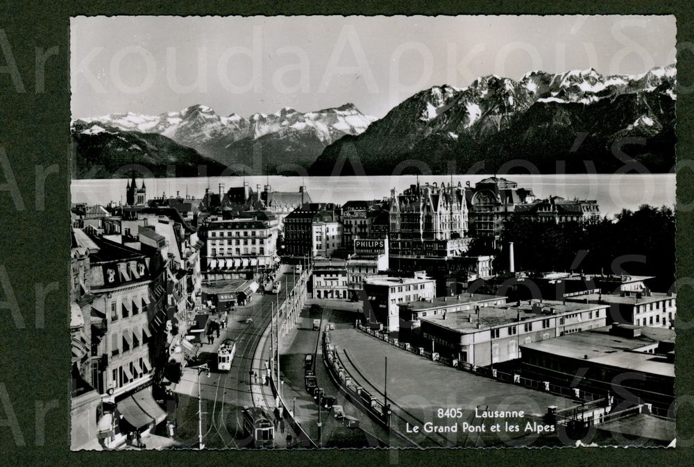AK sw Lausanne VD Le Grand Pont. Et les Alpes ≈ 1953 (Gebraucht) in Basel für CHF 2.8 – mit ...