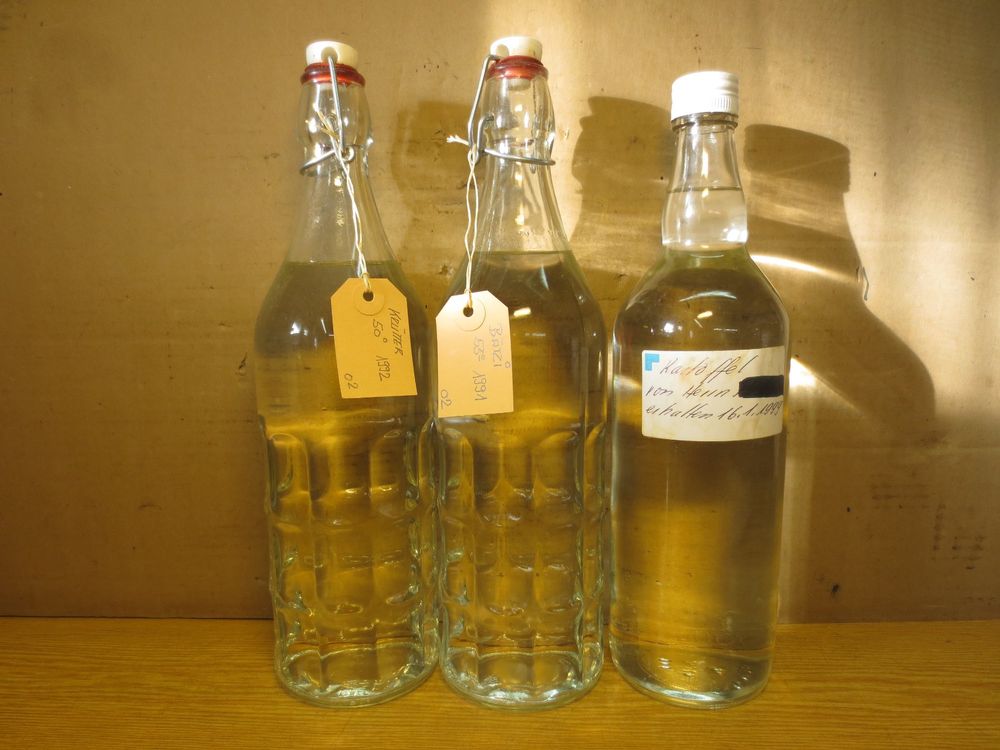 3 Fl. Kartoffelschnaps, Kräuter, Bätzi 90er Jahre. #1739 (Neu (gemäss ...