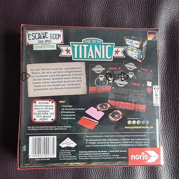 SPIEL TITANIC ESCAPE ROOM (Neu und originalverpackt) in Wädenswil für ...