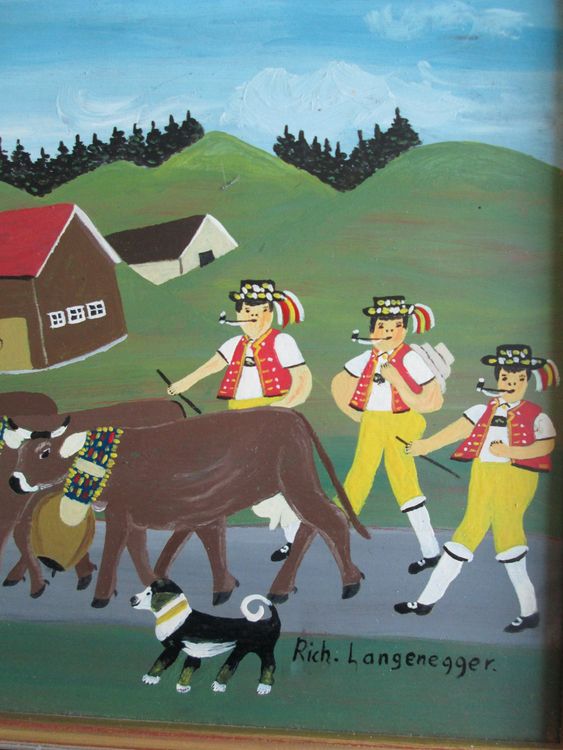Appenzeller Bauernmalerei, von Rich. Langenegger, 34x 23 (Gebraucht) in Schlieren für CHF 26 ...