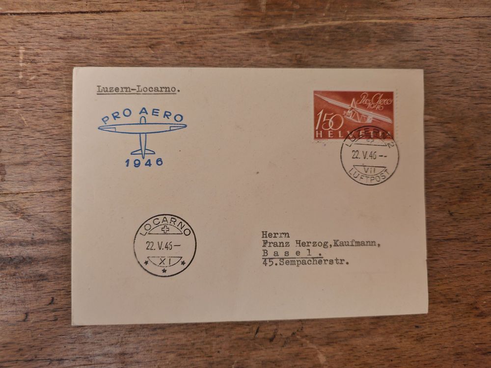 CH LOCARNO 22,V,46 Pro Aero SBK Fr. 55.-- (Gebraucht) in Monte Carasso ...