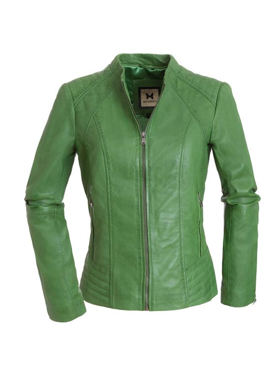 Lederjacke Damen Grun