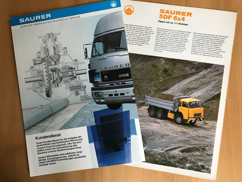 Saurer Kundendienst und 5DF 6x4 Prospekt (Neu (gemäss Beschreibung)) in ...