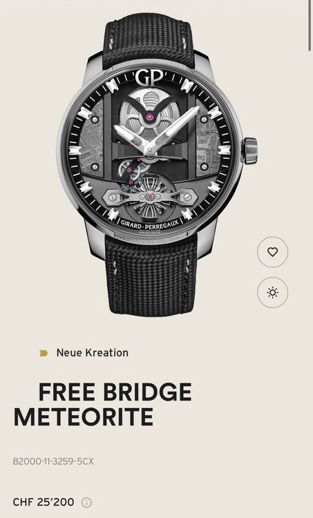 Girard-Perregaux Free Bridge Meteorite 44mm Box & 4 Bänder (Gebraucht ...