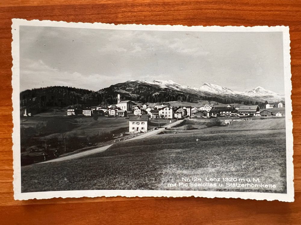 Postkarte Lenz mit Piz Scalottas ca 1940 Feldpost (P636) (Gebraucht) in Hinwil für CHF 7 – mit ...