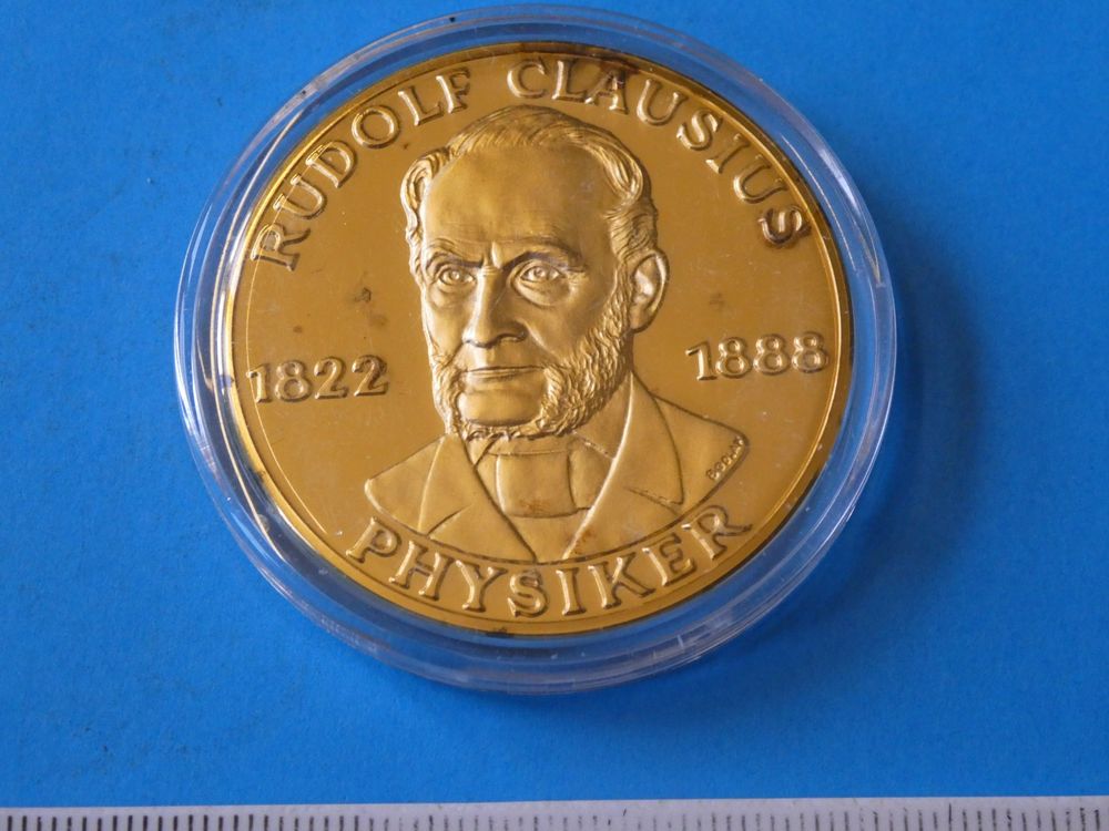 vergoldete Medaille 45 mm, Rudolf Clausius (Neu (gemäss Beschreibung ...