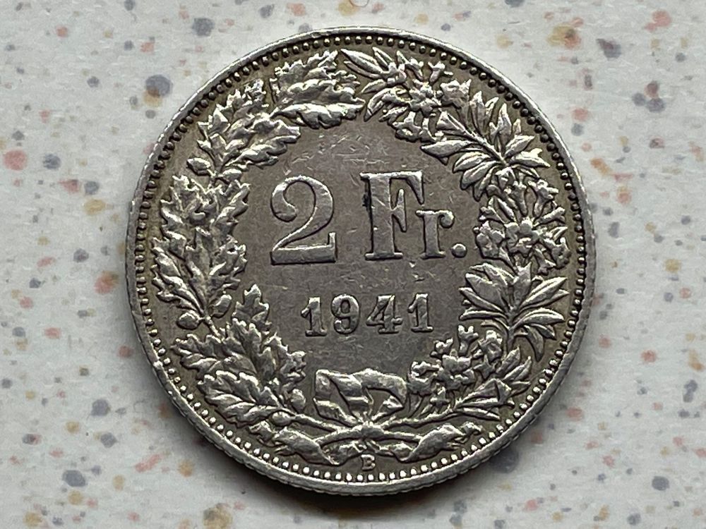 1941 2 Franken alter Jahrgang !!! Silber !!!! (Gebraucht) in Winterthur für CHF 5 – mit ...