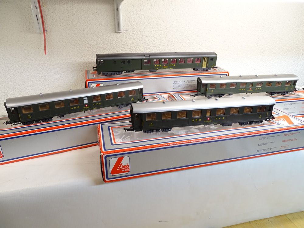 Lima SBB/CFF Zug 4 teilig, Steuerwagen und PW, H0,GS/DC,OVP (Gebraucht ...