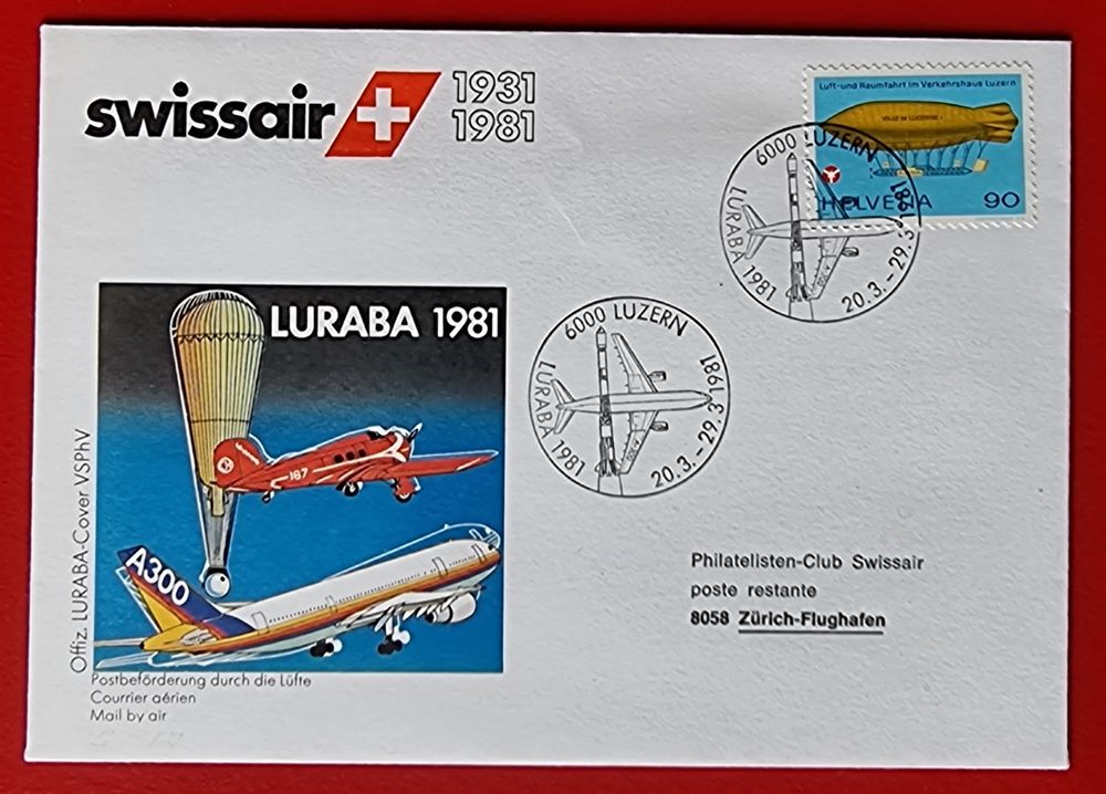 LURABA AERO POST DURCH DIE LÜFTE LUZERN SWISSAIR ZÜRICH 1981 (Neu (gemäss Beschreibung)) in ...