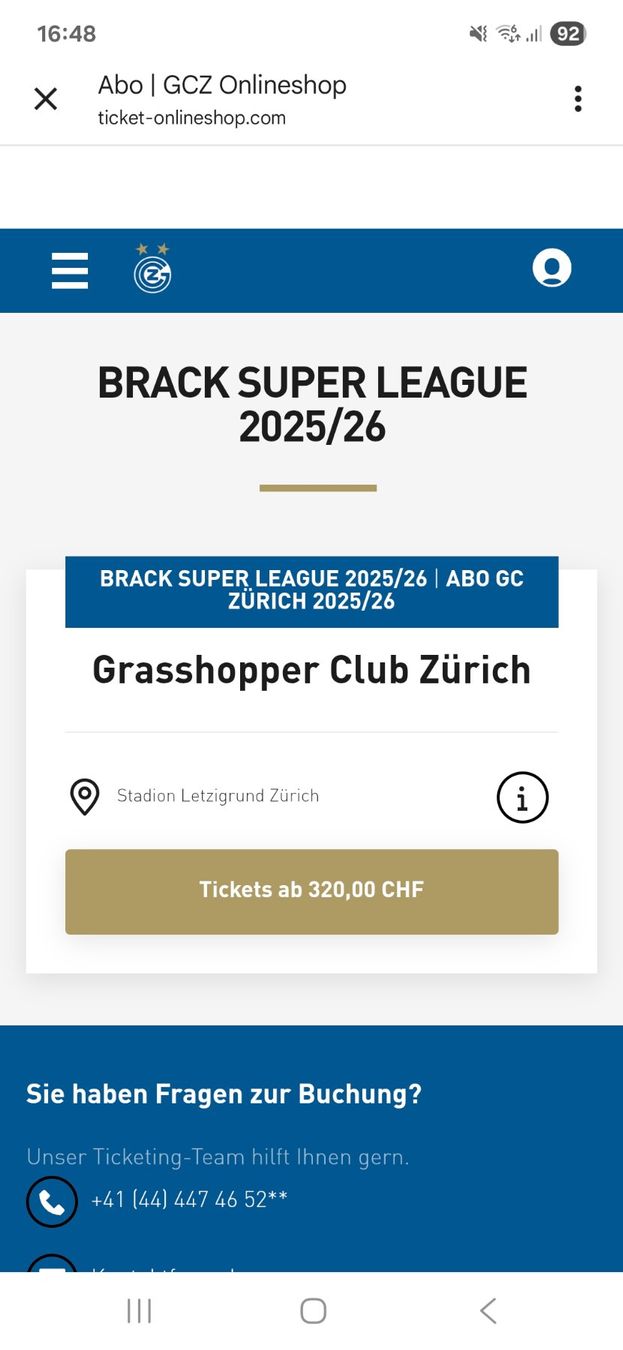 GCZ Fussball Saisonkarte 2025/26 Block: C21 (Gebraucht) in Zürich für ...