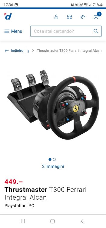Volante Thrustmaster T300 Ferrari Alcantara PC PS (Gebraucht) in Massagno für CHF 650 – nur ...