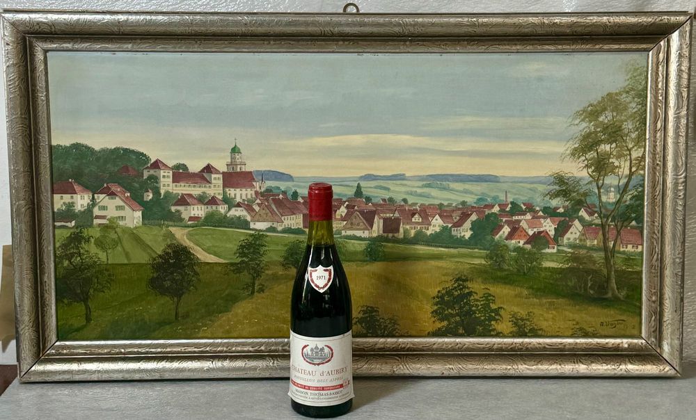 Grosses Alte Dorf Ansicht Gemälde unleserlich Signiert | Kaufen auf Ricardo