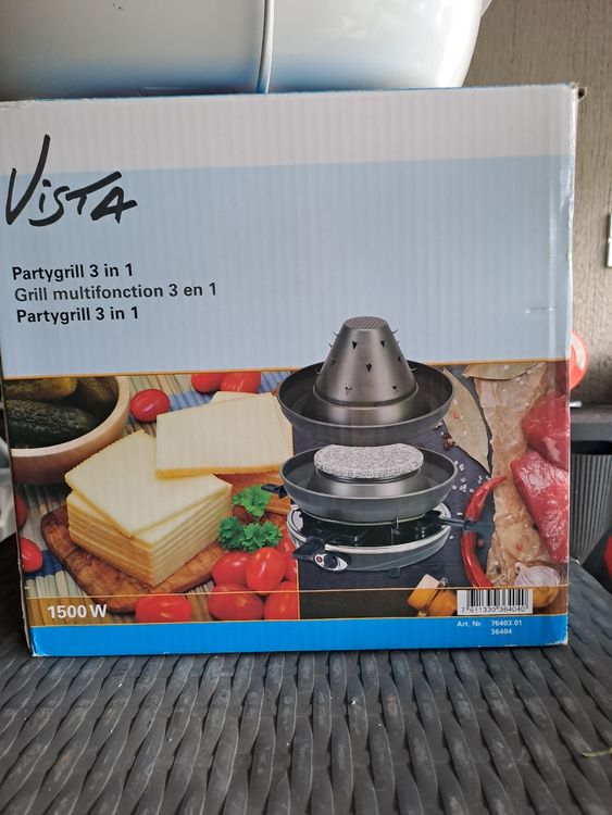 Vista Partygrill 3 in 1 - Grill, Raclette, heisser Stein (Neu und originalverpackt) in ...