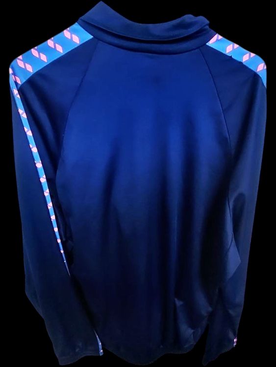 Arena Navy Blue Track Jacket with Pink & Blue Stripe Details (Gebraucht ...