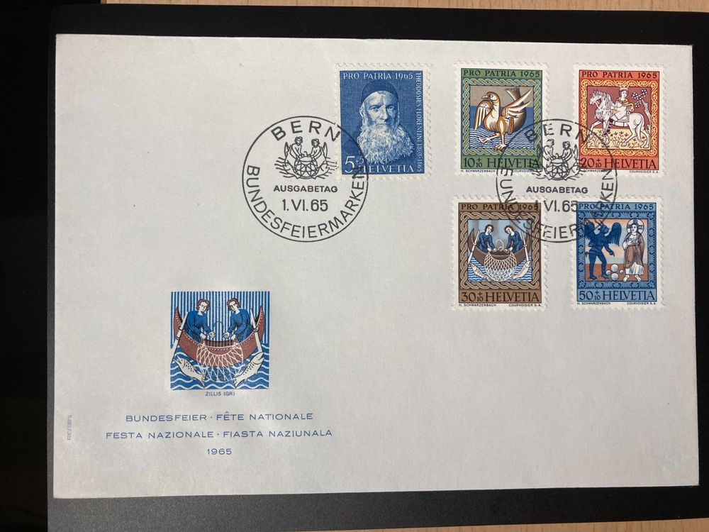 Schweiz 1965 Ersttagsbrief Satz Pro Patria Zillis (Neu (gemäss Beschreibung)) in Liestal für CHF ...