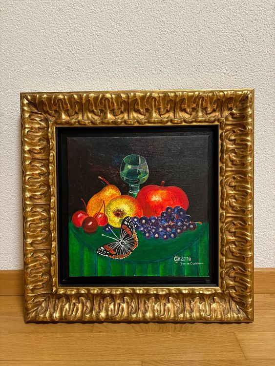 Buntes Stillleben Öl Gemälde, 47.5 cm breit x 47.5 cm hoch (Gebraucht ...