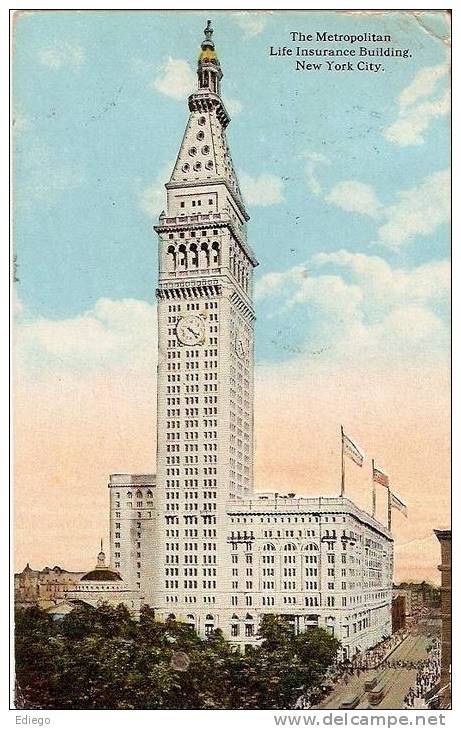 NEW YORK CITY 1920 THE METROPOLITAN LIFE INSURANCE BUILDING (Gebraucht ...