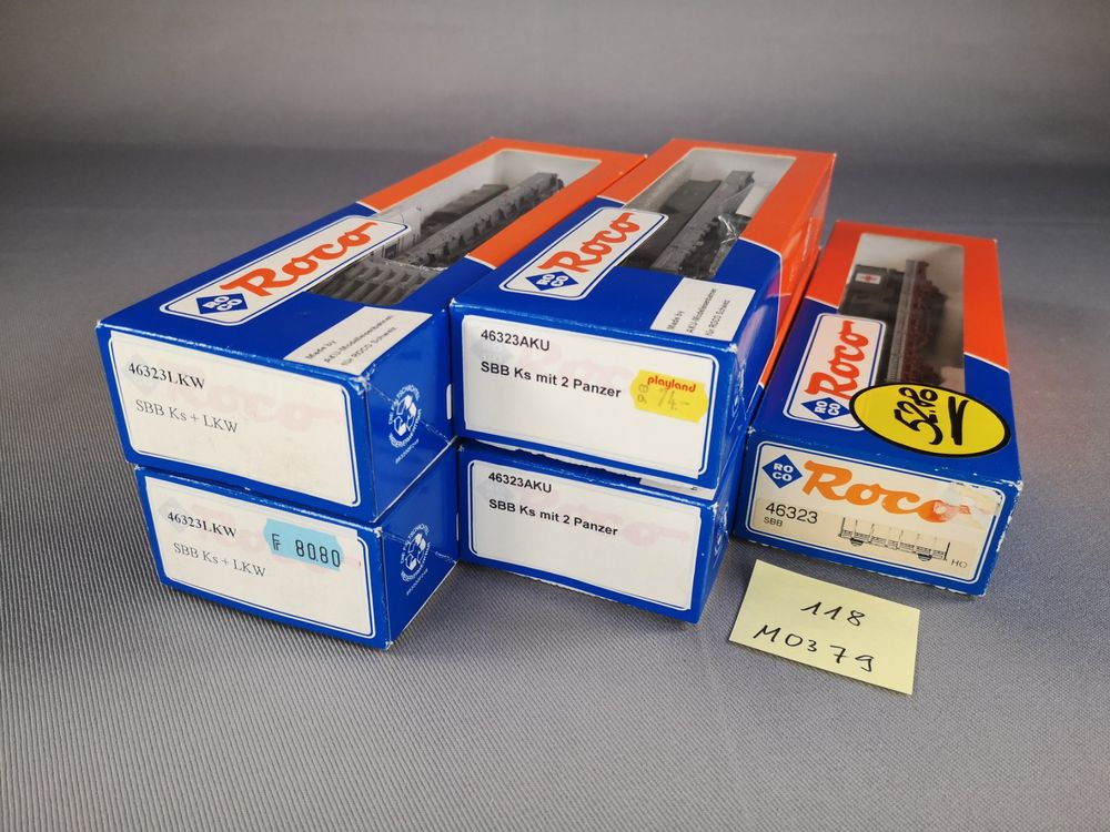 Roco HO DC 5 Güterwagen mit Militär (118) (Neu (gemäss Beschreibung ...