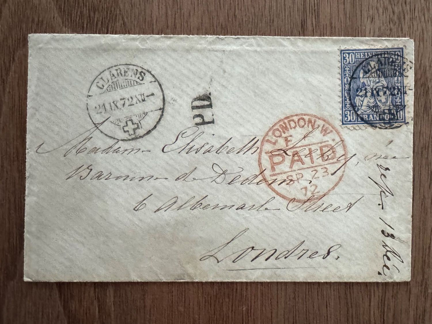 Nr. 41 Clarens 21 IX 72 XII, Gruppe 148B, PD-Stempel: Gruppe (Gebraucht ...