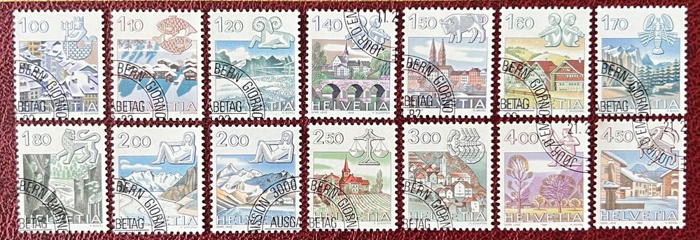 Tierkreiszeichen 1982 - 1986 Serie ET Eckstempel (Gebraucht) in Endingen für CHF 9 – mit ...