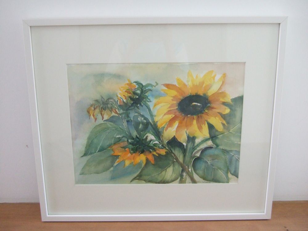 Original-Gemälde Sonnenblumen von Elsi Weber, gerahmt (Gebraucht) in Mörschwil für CHF 79 – nur ...
