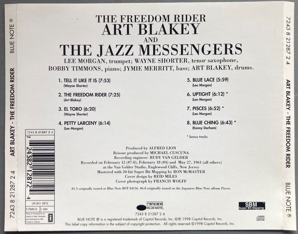 ART BLAKEY & THE JAZZ MESSENGERS - THE FREEDOM RIDER | Kaufen auf Ricardo