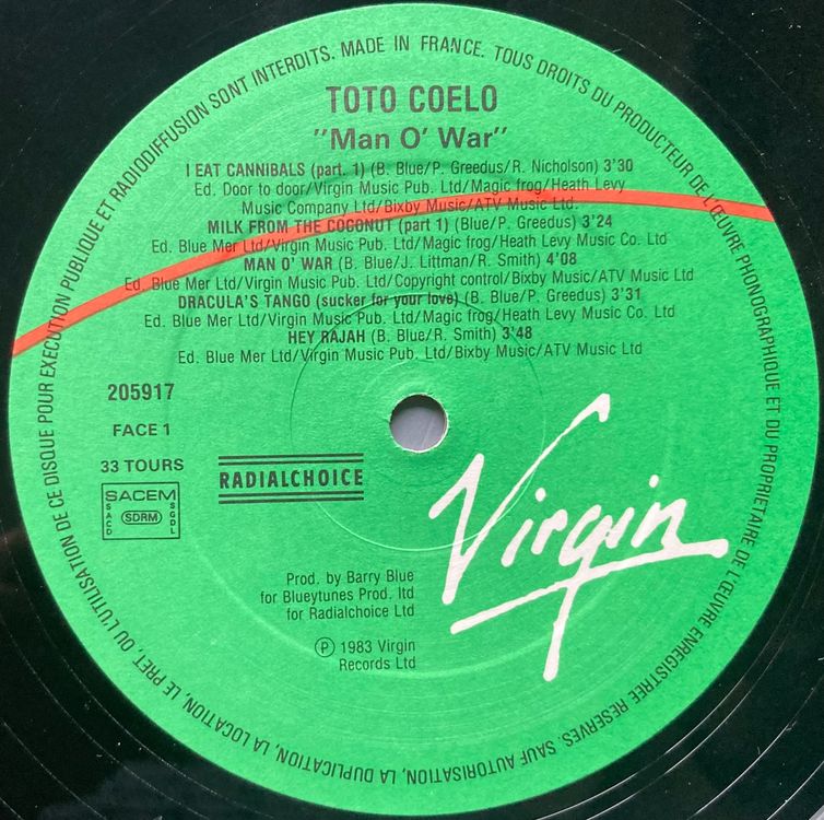 TOTO COELO - MAN O' WAR | Kaufen auf Ricardo