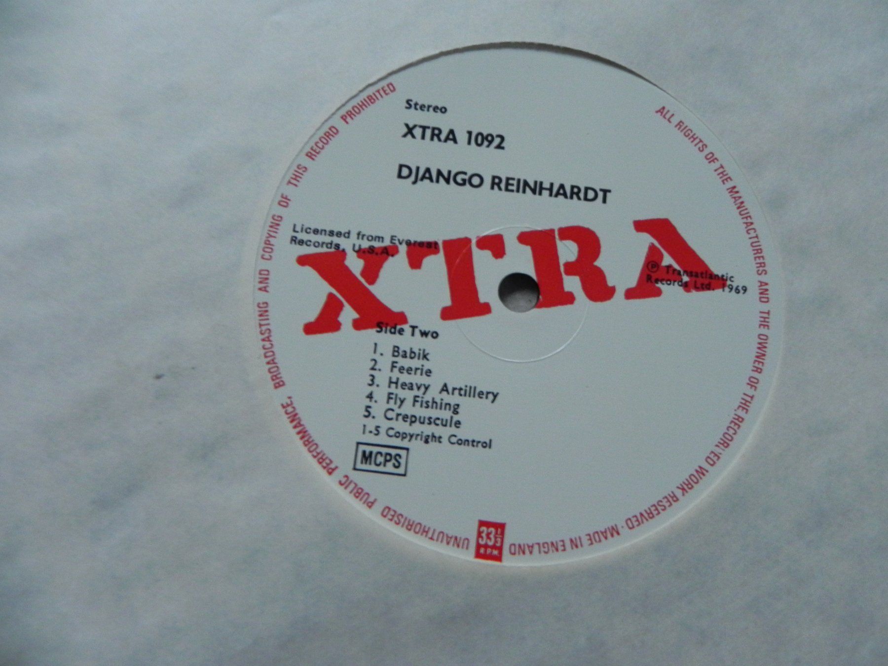 LP Frankreich Jazz Gitarrist Django Reinhardt ca. 1970 XTRA (Gebraucht ...