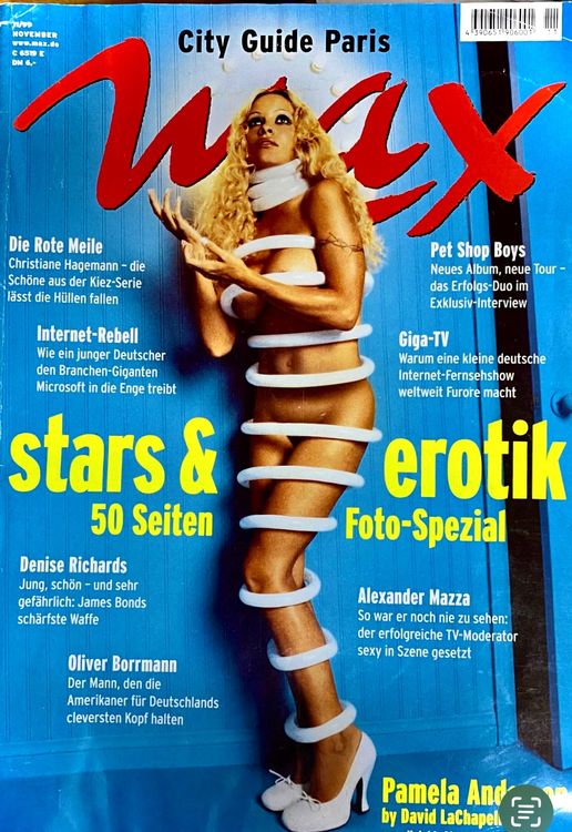 MAX Magazin 11/1999 – Pamela Anderson & Paris Guide (Gebraucht) in Muri b. Bern für CHF 9.9 ...