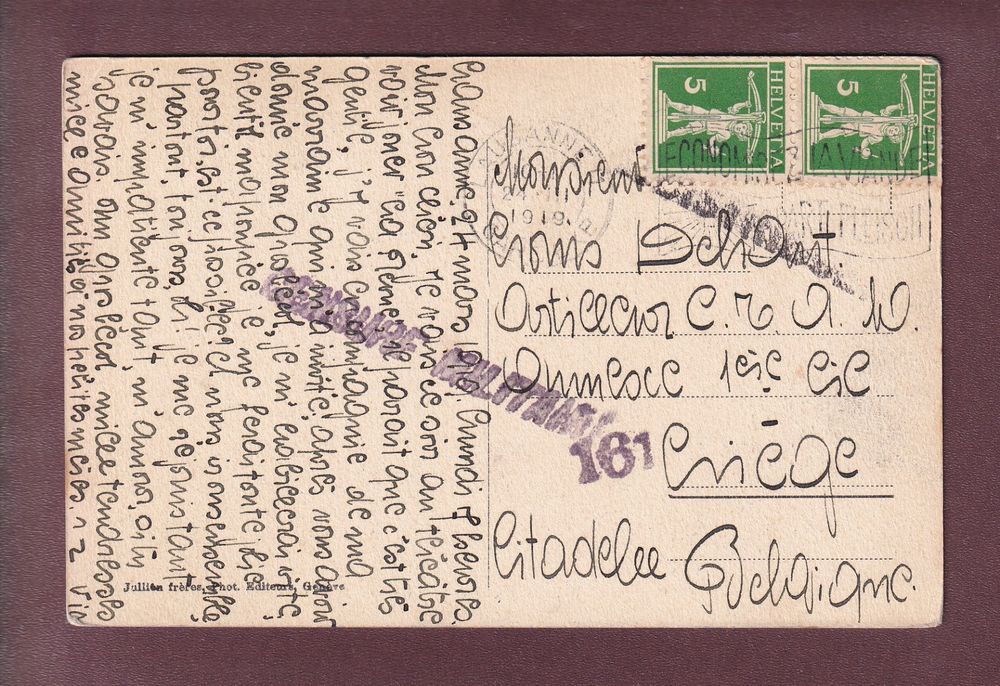 Cantine de PRAZ Rte Saint-Bernard - 1919 // pli d'angle // (D'occasion ...