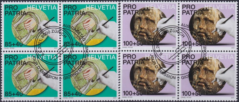 2021, Pro Patra B343+B344 (Handwerk) 4er-Blöcke +ET-Stempel | Kaufen ...