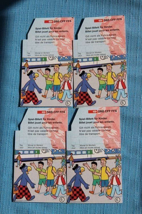 SBB Kinder Spiel-Billette, Globi Nr. 6, 4 Stk, Neu (Neu (gemäss ...